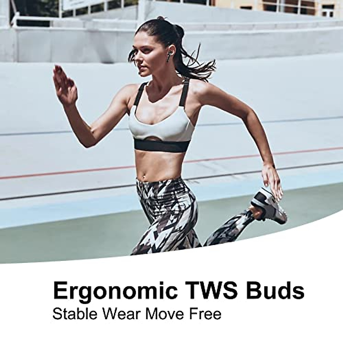 pstuiky Bluetooth 5.0 Wireless Earbuds with Charging Case Stereo Headphones Low Power Noise Reduction,Built in Mic Headset Premium Sound with Deep Bass for Sport Work 2023