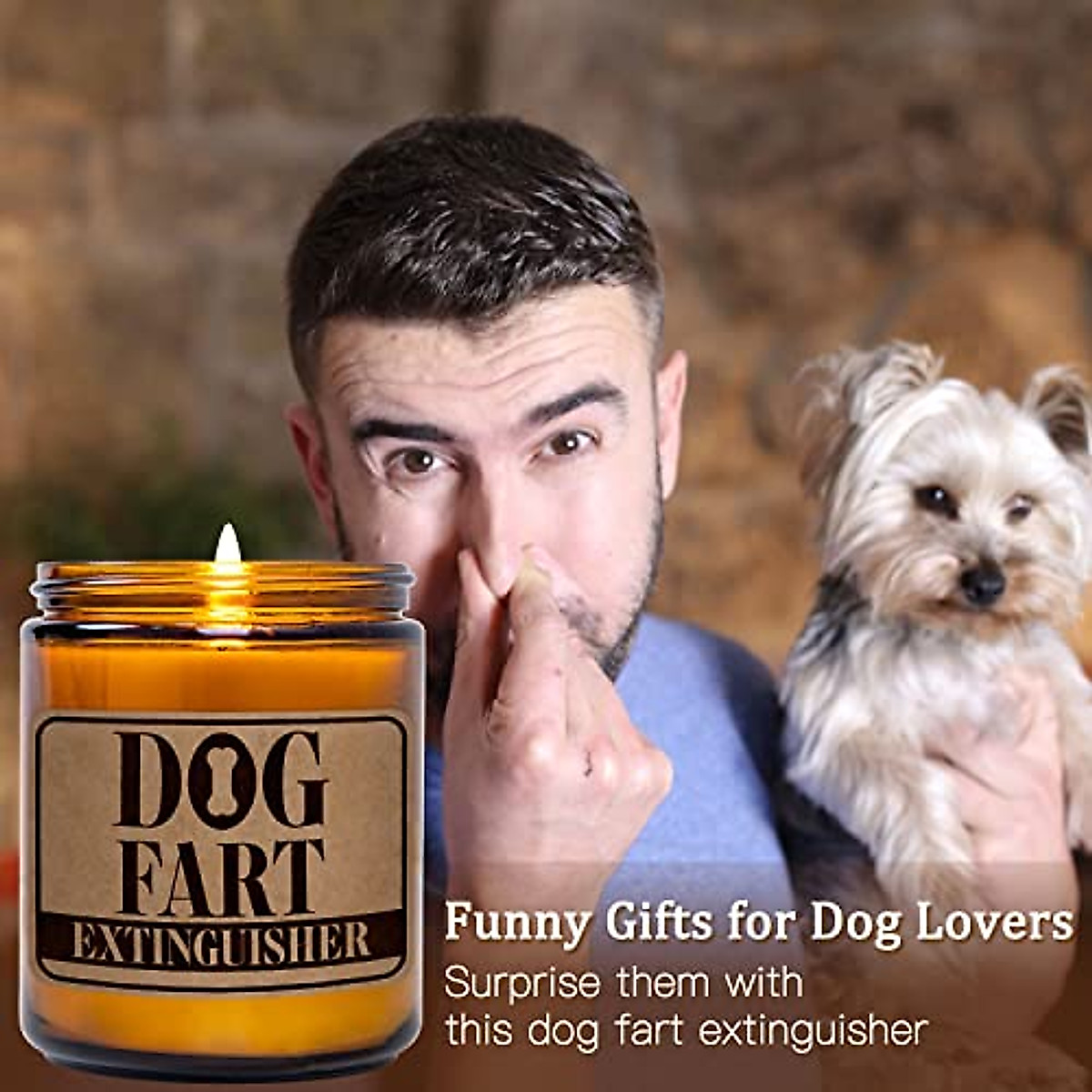 Dog Fart Candle Dog Mom Gifts, to Dog Lover Gifts Funny, Dad Gifts from Daughter, Funny Gifts for Husband from Wife, Housewwarm Gifts for Friend, Friend Gifts for Long Distance