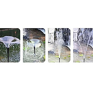 Dahszhi 1 Set Plastic Garden Waterfall Fountain Nozzle Head Set 4 Shapes Black