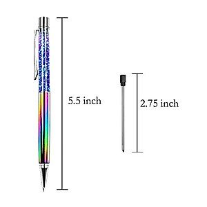 4 Pcs Colorful Metal Ballpoint Pen, Huhoo Unique Metal Bling Dynamic Liquid Sand Pen with Black Ink Office Supplie Gifts Pens for Christmas Engagement Wedding Birthday Mother Day