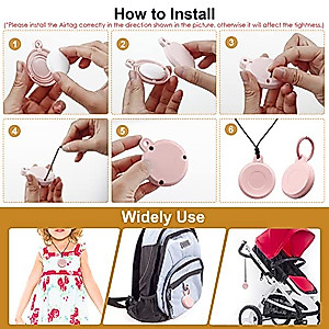 Airtag Holder Waterproof,Airtag Necklace,Airtag Keychain,Airtag Case,Screw Full Cover Protective Airtag Hidden GPS Tracker,Airtag for Kids,Elderly,Pet,Clothing (Galaxy Pink 2 Pack)