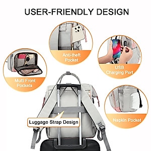 LOVEVOOK Laptop Backpack for Women Work Backpack Purse 15.6 Inch Travel Bookbag Nurse Teacher Bag