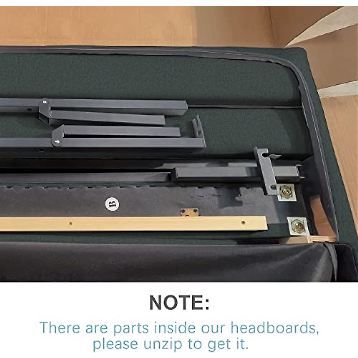 Molblly Queen Bed Frame with Headboard, Upholstered Platform Bed Frame, No Box Spring Needed, Non-Slip and Noise-Free, Easy Assembly, Dark Grey