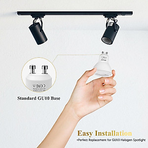 DiCUNO GU10 LED Bulbs 5W Daylight White, 6000K, 500lm, 45 Degree Beam Angle, Spotlight, 50W Halogen Bulbs Equivalent, Non-dimmable MR16 LED Light Bulbs, 6-Pack