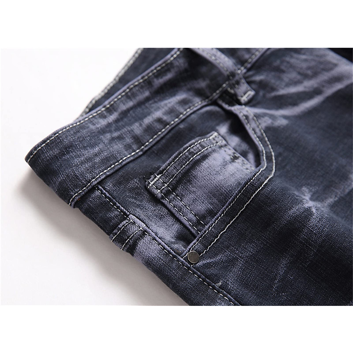 Men's Stylish Tied Dyed Jeans Ripped Stretch Printed Slim Fit Denim Pants Casual Straight Washed Distressed Jean (Purple,30)