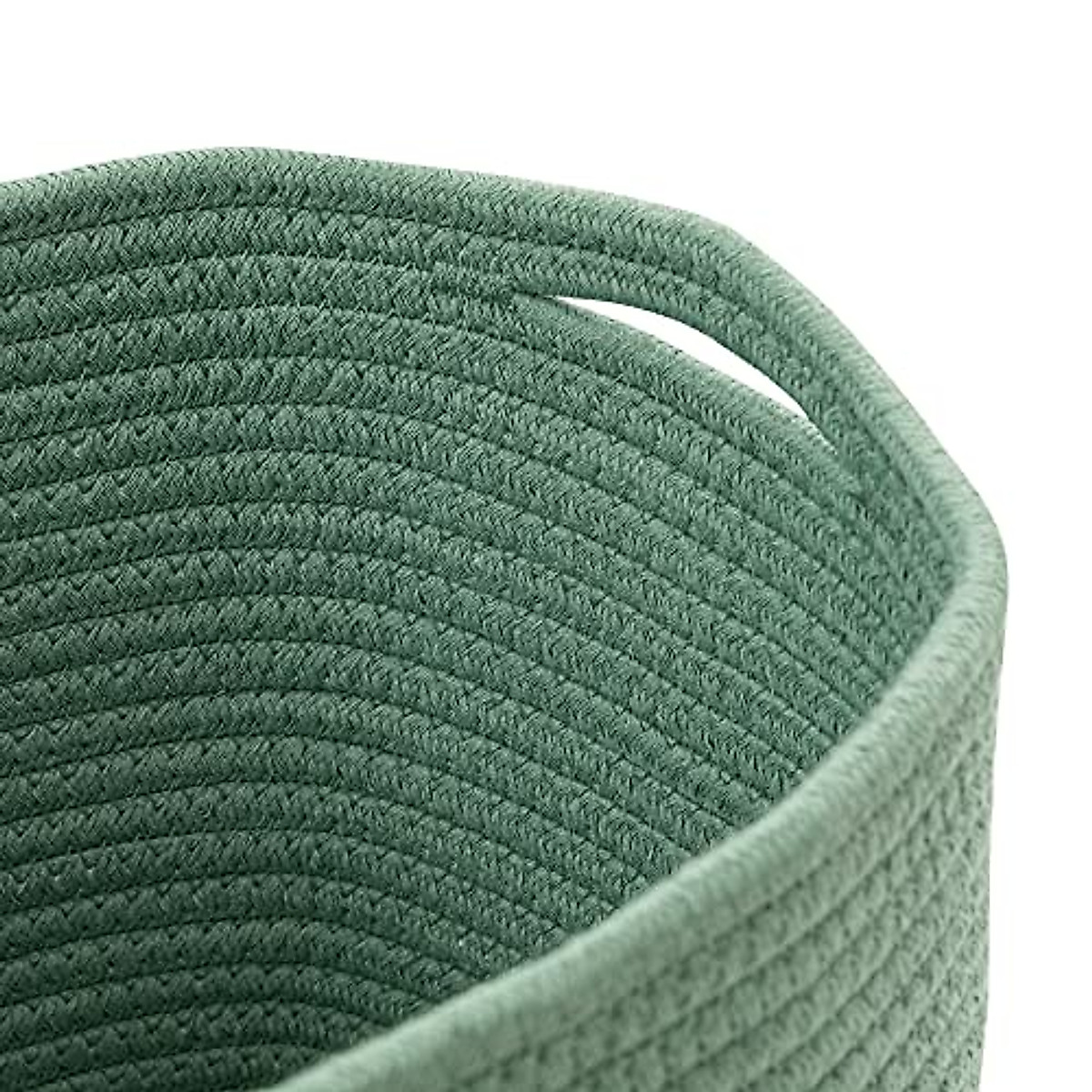 UBBCARE Storage Baskets for Shelves, 15x10x9'' Larger Woven Basket for Storage&Organizing, Cotton Rope Basket Cube Storage Organizer&Shelf Basket, Toy Organizer Storage Basket, Green