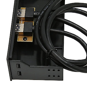 5.25 Inch Front Panel, PC Multifunction Media Dashboard, USB 3.0 to 19 Pin Metal Optical Drive Bay 2 Port USB Hub for PC Computer Case