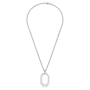 SWAROVSKI Dextera Pendant Necklace, Octagon Shape with White Crystal Pavé on Gold-Tone Finished Chain, Part of the Dextera Collection