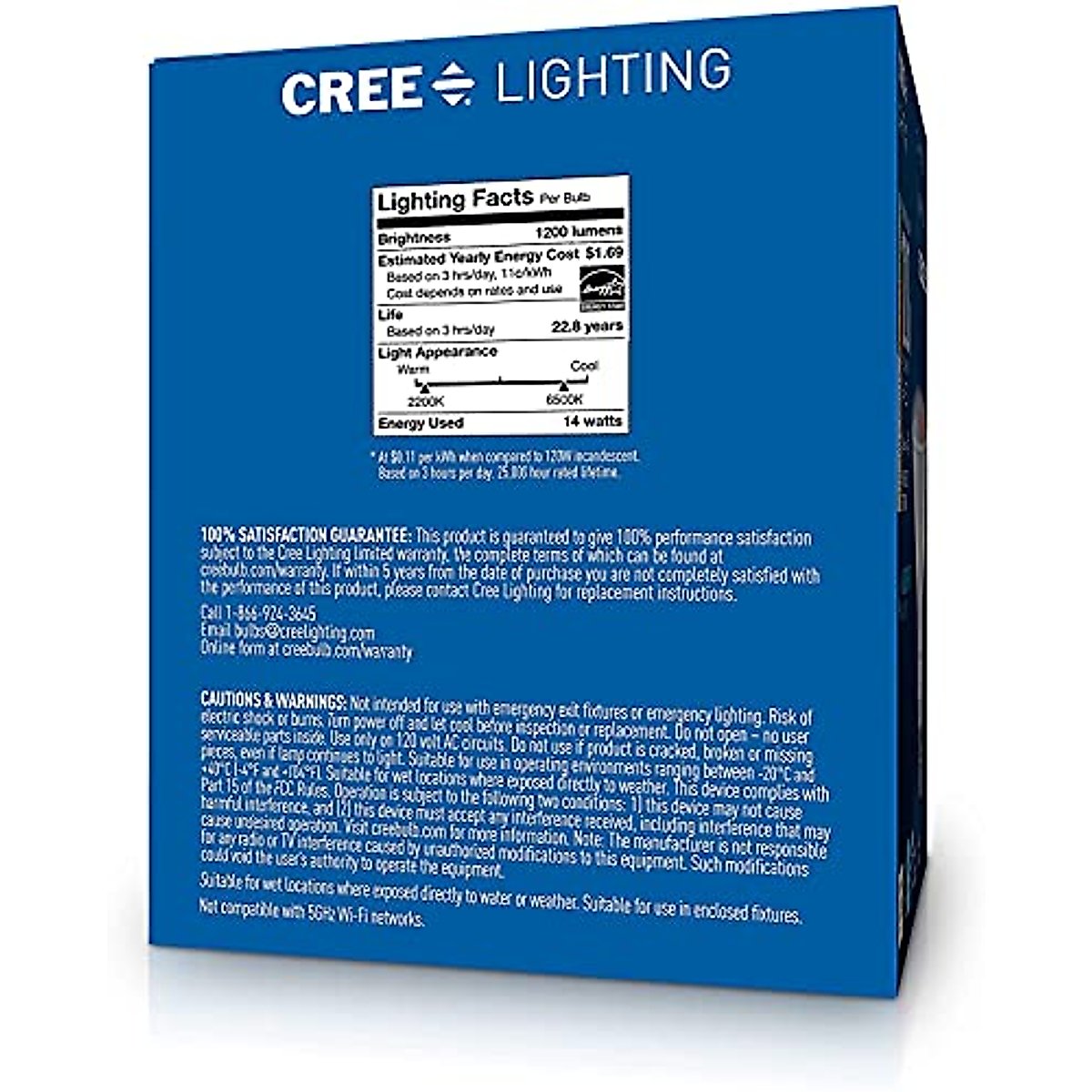 Cree Lighting Connected Max Smart Led Bulb Par38 Outdoor Flood Tunable White + Color Changing, 2.4 Ghz, Works With Alexa And Google Home, No Hub Required, Bluetooth + Wifi, 1Pk