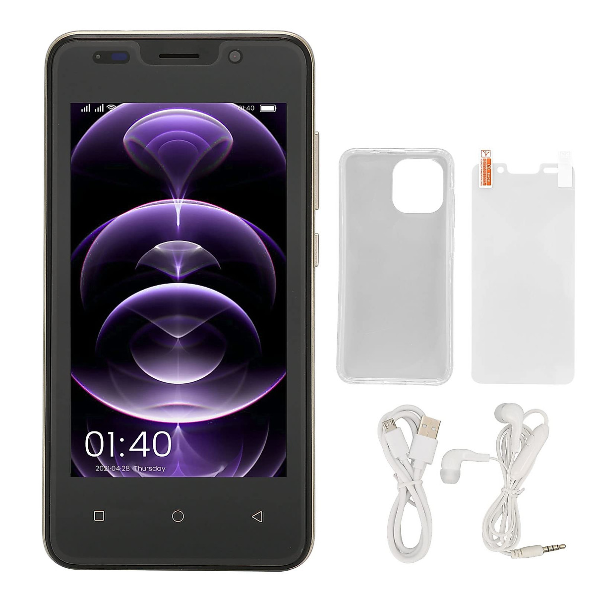 PUSOKEI 4G Cell Phone, Unlocked Android Smartphone, 2GB RAM 32GB ROM, 4.66 Full HD Screen, Dual SIM Slot, Pro Grade Camera, Face Recognition, WiFi, BT, Long Battery Life (Gold)