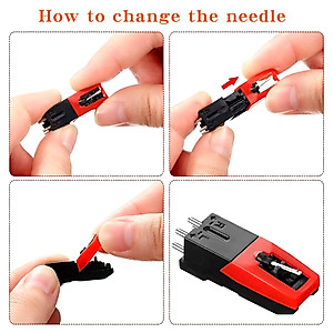 Record Player Needle, 1 PC Record Player Cartridge with 4 PCS Diamond Stylus Replacement for Crosley, ION, LP, Phonograph