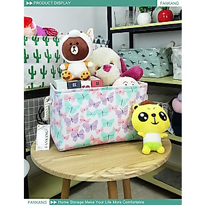 FANKANG Rectangular Laundry Basket Nursery Storage Fabric Storage Bin Storage Hamper,Gift Baskets (Butterfly)