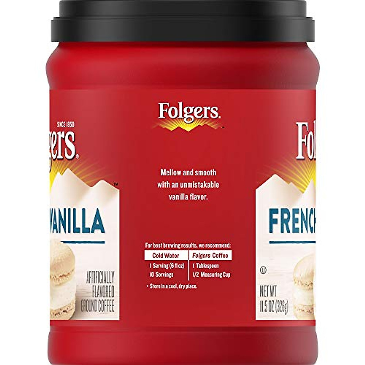 Folgers French Vanilla Flavored Ground Coffee, 11.5 Ounces