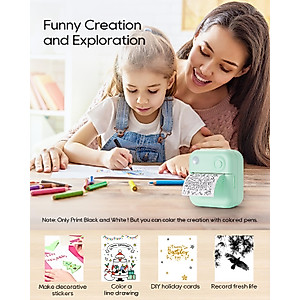 Print Pods Mini Thermal Printer Inkless Sticker Maker, Tiny Pocket Printer Machine for Phone, Wireless Bluetooth Portable Printers for Printing Sticky Note Label Receipt for Home Office School Purple