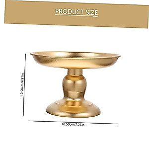 Didiseaon 3pcs Platter Candy Kitchen Food Storage Nuts Bowl Fruit Golden Snack Stand Trifle Metal Household Center Dessert Iron Pan Display Dish Plates for Container Rack Round Footed