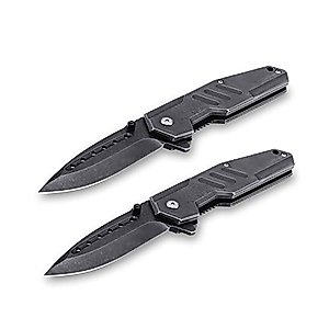 Lichamp Folding Pocket Knife Set for Men, 2-Pack Flip Knife Sharp Pocket Tactical Knife with Clip for Camping, Hunting, Hiking, Fishing, Indoor and Outdoor Activities