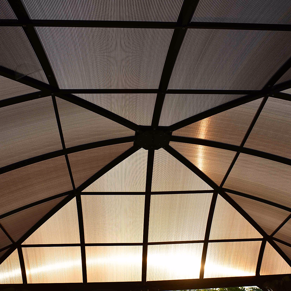 ALEKO Hardtop Gazebo with Removable Mesh Walls and Curtains | 12 x 12 Feet | Brown | GZBHR02