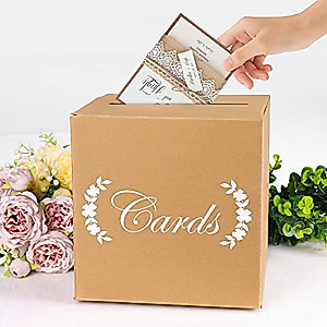 Fowecelt Kraft Card Box Wedding Favors Post Box Cardboard Card Receiving Money Box for Wedding Reception Anniversary Birthday Graduation Table Centerpiece Decorations