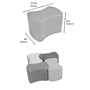 Factory Direct Partners 12225-AS SoftScape 12" Butterfly Modular Soft Foam Stool Set for Children Ages 4-7 (4-Piece Set) - Assorted