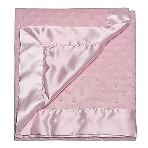Baby Starters Textured Dot Blanket with Satin Trim, Pink 30" x 40"