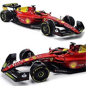 JODIYAAH Bburago 1/18 2022 F1-75 75th Anniversary F1-75#55 Carlos Sainz Alloy Luxury Vehicle Diecast Cars Model Toy Collection Gift (1/18 F1-75th No.#55)