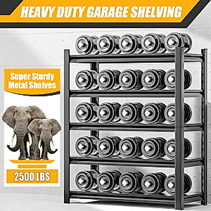 Phonando 78" H 47.2" Wide Garage Shelving,Thickened Heavy Duty Metal Shelving Adjustable Shelves,Garage Storage Shelves,Shelving Rack Industrial Shelving Tool Shelf for Basement Metro