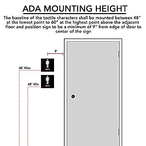CORKO MANUFACTURING Signs Unisex Braille Restroom Sign - Bathroom Sign with Double Sided 3M Tape