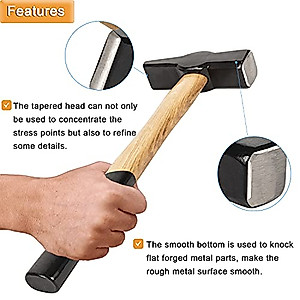 Blacksmith Forging Tools Kit Wolf Jaw Tongs (16'') & Blacksmith Hammer Anvil Blacksmithing Tongs Hammer Forge Tools For Making Knife, Forged Tongs