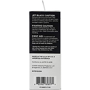 NAKOMA PRODUCTS 85857 RIT TIE DYE KIT BACK2BLACK, Back to Black