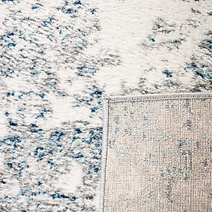 SAFAVIEH Brentwood Collection Runner Rug - 2' x 12', Light Grey & Blue, Modern Abstract Design, Non-Shedding & Easy Care, Ideal for High Traffic Areas in Living Room, Bedroom (BNT822F)