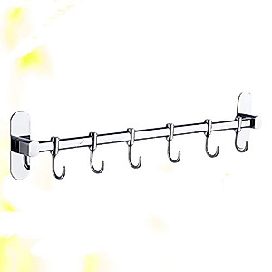 Hemoton Towel Hooks Mug Holder Scarf Hangers Wall Mounted Kitchen Hooks Coat Rack Hook Rail Hook for Coffee Mug Utensil Hat Holder Towel Robes Rack 40cm Scarf Holder Metal Hangers Mug Holder