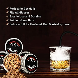 GETOHAN Cocktail Smoker kit, Smoking Gun Drink and Food Smoker Old Fashioned Smoking kit Infuse Cocktail Whiskey Bourbon with Disk Lid and Wood Chips, Starter Kit, 10 PCS