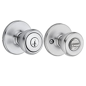 Kwikset 94002-938 Tylo Door Knob, Entry with Smartkey, Satin Chrome
