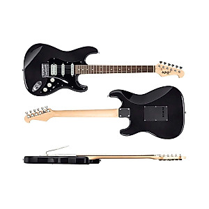 Monoprice Indio Series California Classic 6 String Solid-Body Ambidextrous Black, (610370)