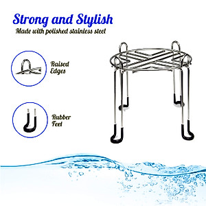 SinMan Water Filter Stand, 8" Tall by 9" Wide, Fits Berkey and Other Medium Sized Stainless Steel Water Filters, Non-Marking Rubberized Feet