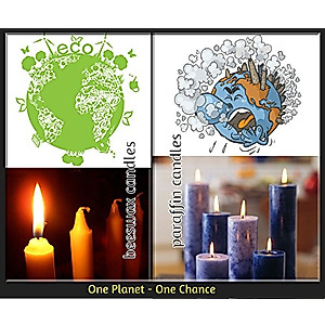 BCandle 100% Pure Beeswax Spiral Twist Taper Candles (Set of 2) Organic - 8 Inches Tall, 3/4 Inch Diameter, Hand Made