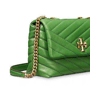 Tory Burch Women's Kira Chevron Small Convertible Shoulder Bag, Dusty Almond, Tan, One Size