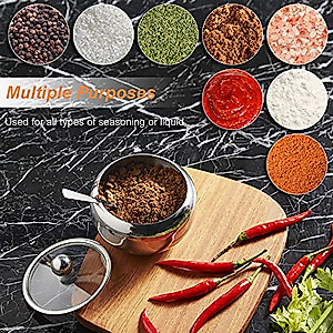 Bivvclaz Stainless Steel Sugar Bowl with Lid and Spoon, 10 oz Sugar Container with Spoon, Sugar Dispenser Bowl for Coffee, Small Condiment Container for Salt, Spices