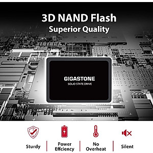 Gigastone SATA SSD 500GB (2-Pack) 2.5 inch SSD 520MB/s Upgrade Laptop PC Memory and Storage PS4 HDD Replacement 2.5" Internal Solid State Hard Drives SATA III SLC Cache 3D NAND Increase Performance