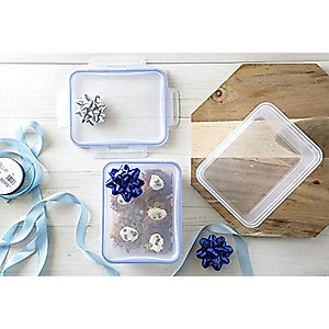 Snapware Total Solution 6-Pc Plastic Food Storage Containers Set with Lids, 8.5-Cup Rectangle Meal Prep Container, Non-Toxic, BPA-Free with 4 Locking Tabs, Microwave, Dishwasher, and Freezer Safe