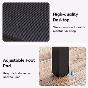 LITTLE TREE 78.7 Inches Extra Long Two Person Office Desk,Double Workstation for Home Office,Black