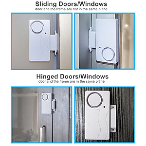 WSDCAM Wireless Door Alarm with Remote 2 Pack, Battery Included, 105 dB Loud Pool Door Alarm, Wireless Door Open Alarms Sensor for Kids Safety Home Security