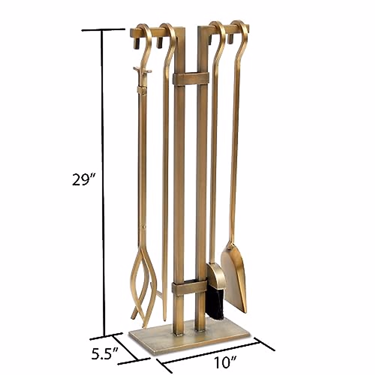 Pilgrim Home and Hearth 18086 Sinclair Fireplace Tool Set, Burnished Brass, 20 Pounds