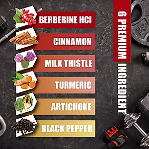 2 Pack Berberine HCl- Plus Ceylon Cinnamon, Turmeric, Milk Thistle, Artichoke, Black Pepper, Berberine HCI Root Supplements Pills - Immune System