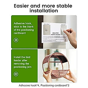 Window Bird Feeder, Desgully Metal Window Bird Feeder, Window Bird Feeders with Strong Suction Cups, Super Adhesive Sheet×4，Large Outdoor Bird Feeder, Bird Watching (Round)