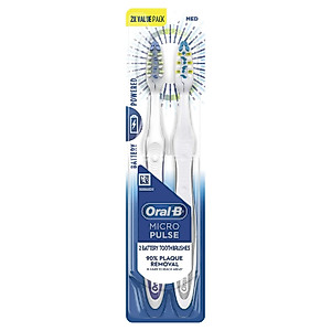 Oral-B Micro Pulse Battery Electric Toothbrush, Medium, 2 Ct