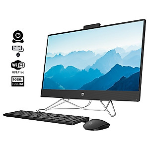 HP 2022 Newest All-in-One Desktop Computer, 27'' Full HD Display, AMD Ryzen 5 5500U Processor, 16GB RAM, 1TB SSD, Wi-Fi, HDMI, Webcam, Bluetooth, Windows 11 Home, Black