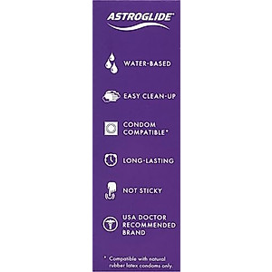 Astroglide Water Based Lube (2.5oz), Liquid Personal Lubricant for Long-Lasting Pleasure for Men, Women and Couples, Safe for Toys, Travel-Friendly Size