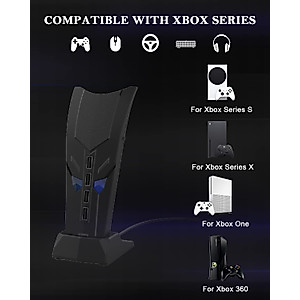 Joso USB Hub for PS5 with Glowing Eyes, High-Speed Expansion Hub Charger Splitter Adapter with 4 USB Ports + USB Adapter Cable, Multi-Platform Compatible with PS4, Mac OS, PC, Laptop, Plug and Play