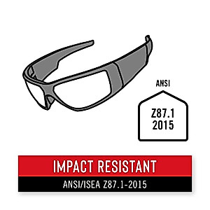 Coast SPG400 Rechargeable Lighted LED Safety Glasses with Built-In Inspection Beam, Scratch Resistant Interchangeable Lenses Black/Red